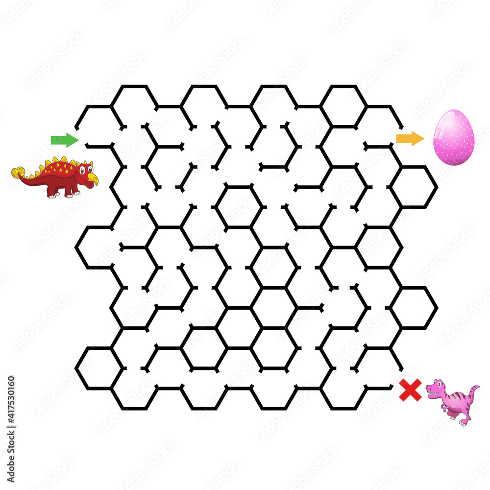 dinosaur Mazes for Kids. Maze games worksheet for children with ...