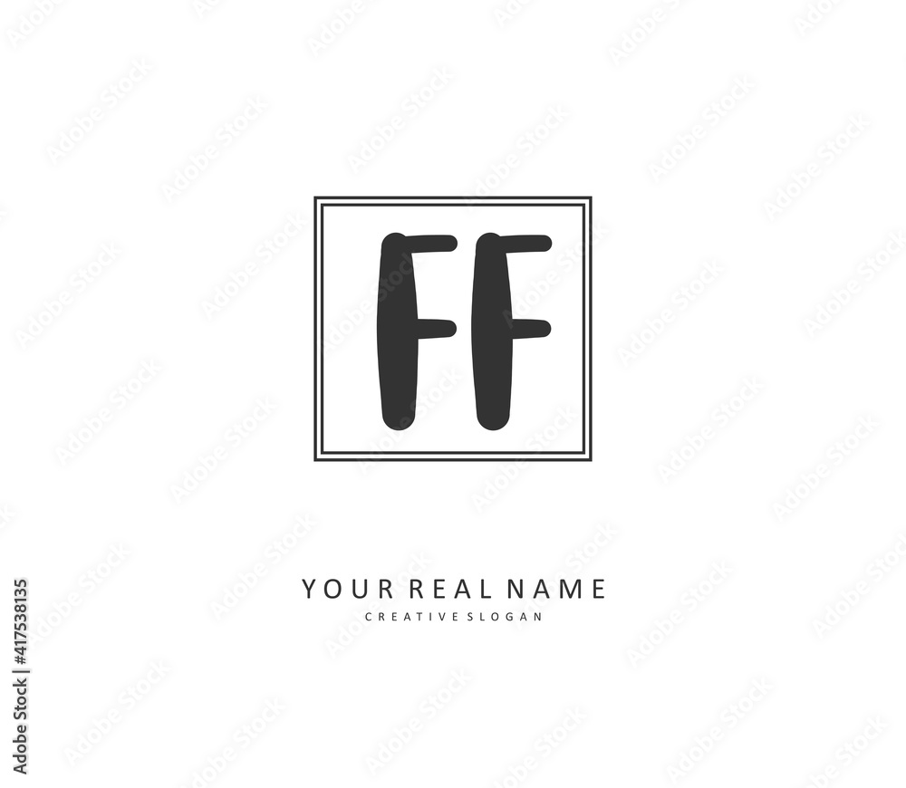 FF Initial letter handwriting and signature logo. A concept handwriting ...