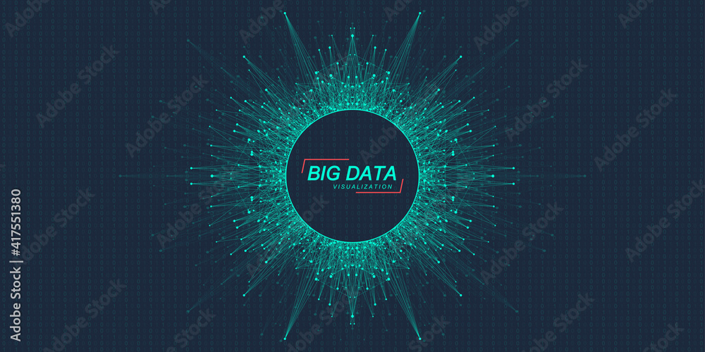 Big data visualization. Big data machine learning algorithms. Data array visualization. Visual ...