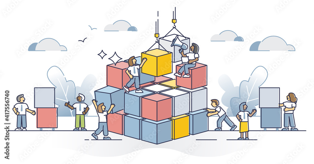 Collaboration complexity challenge as difficult task teamwork outline ...