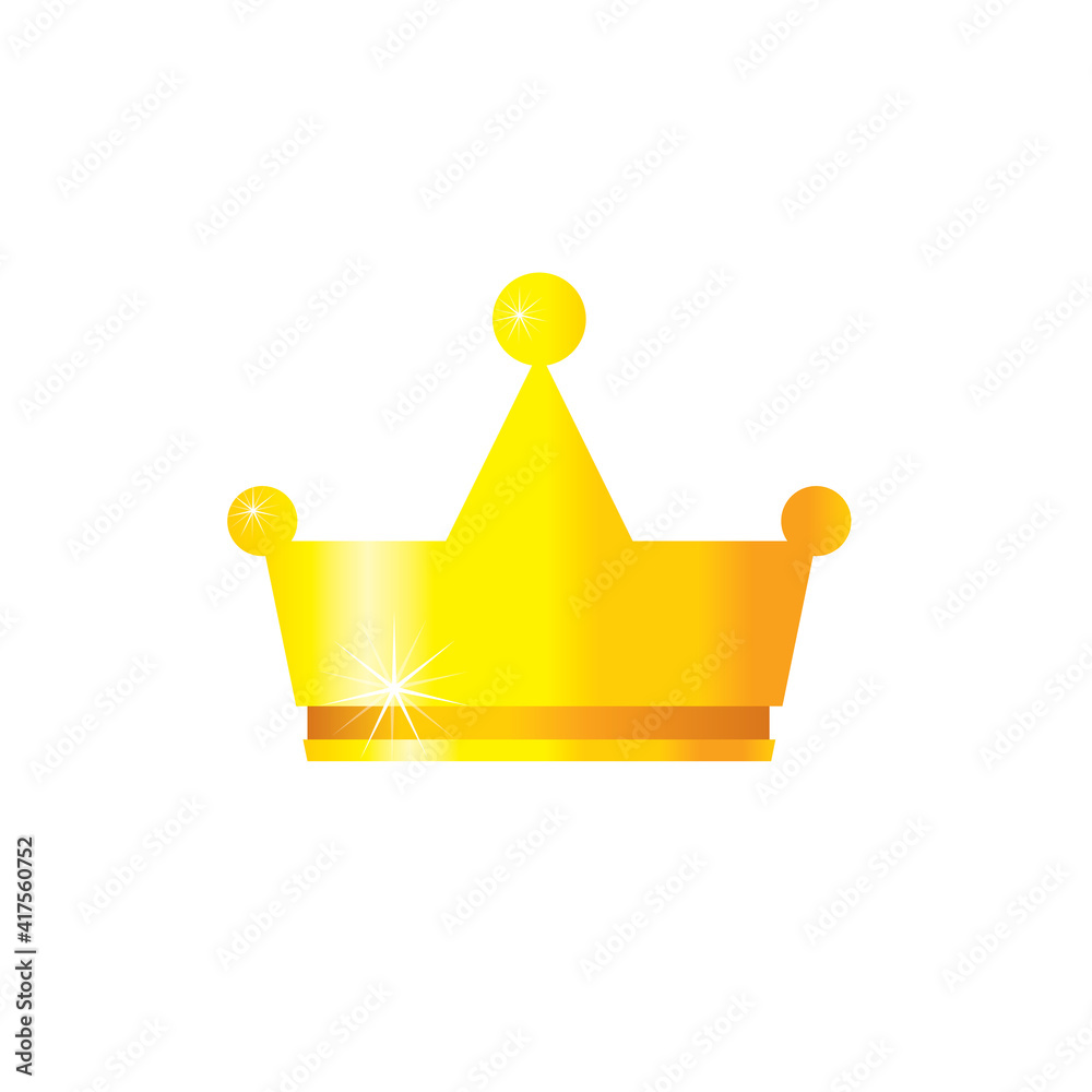 Gold Crown. Pixel art 8-bit style. Isolated vector illustration. Design ...