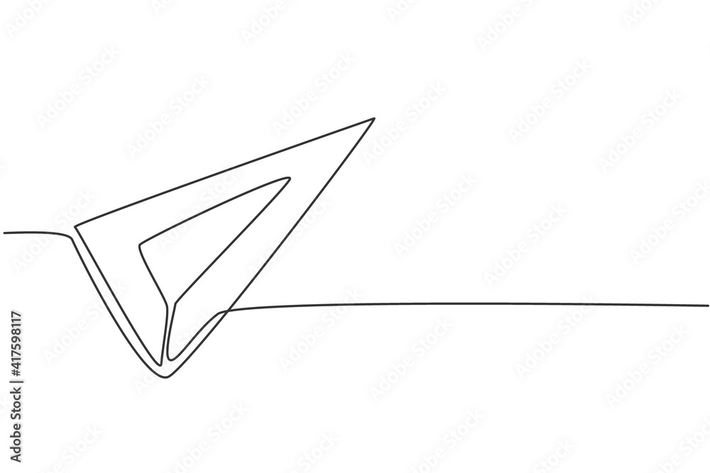 Continuous one line drawing stainless triangle ruler. Measurement tool ...