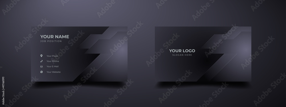 Futuristic business card design template. Modern shape with abstract ...