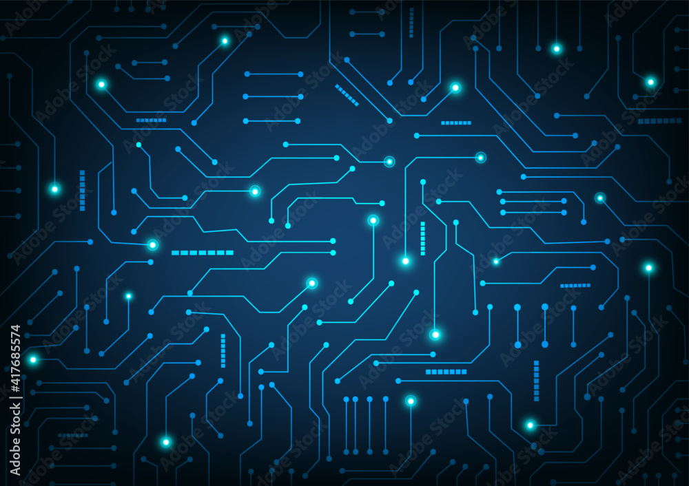 Geometric background and high tech circuit board connection system ...
