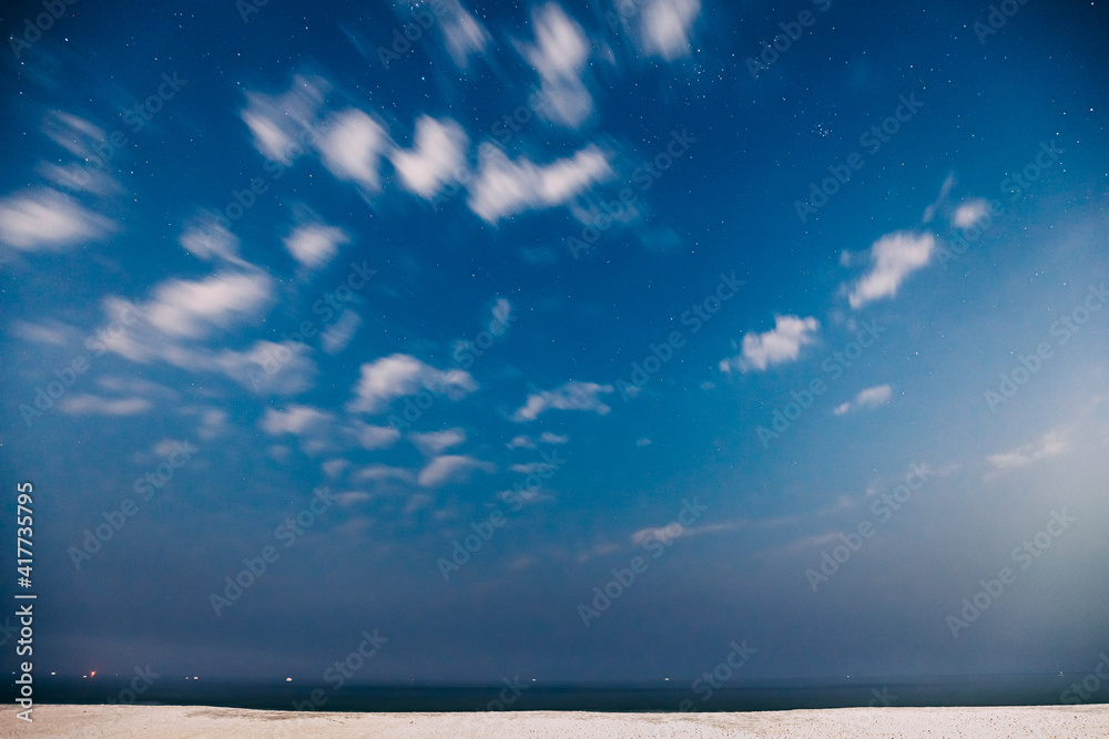 Goa, India. Real Night Sky Stars. Natural Starry Sky In Blue Color ...