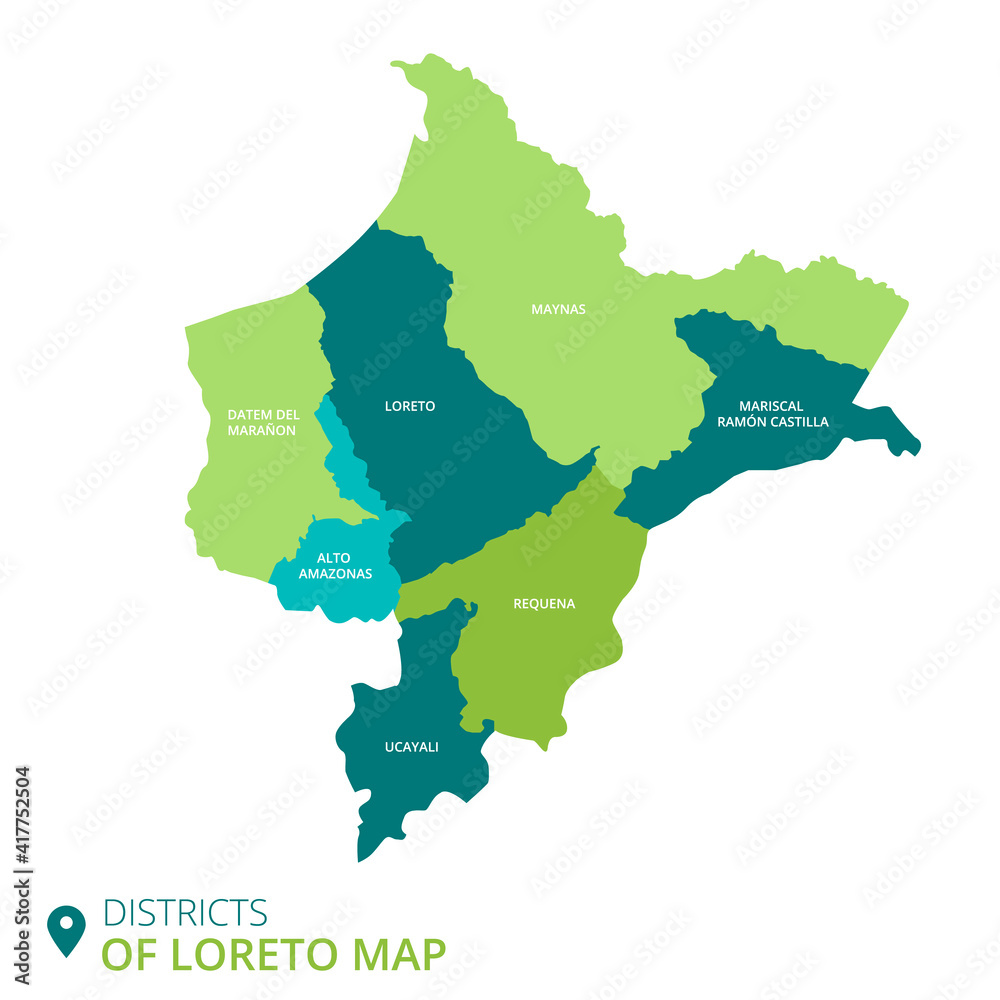vector districts of loreto map Stock Vector | Adobe Stock