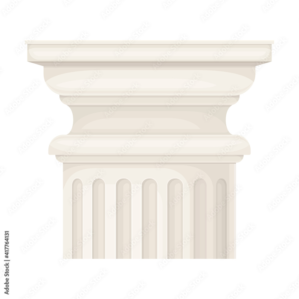 Antique Stone Column or Pillar Element with Capital in Doric Style and ...
