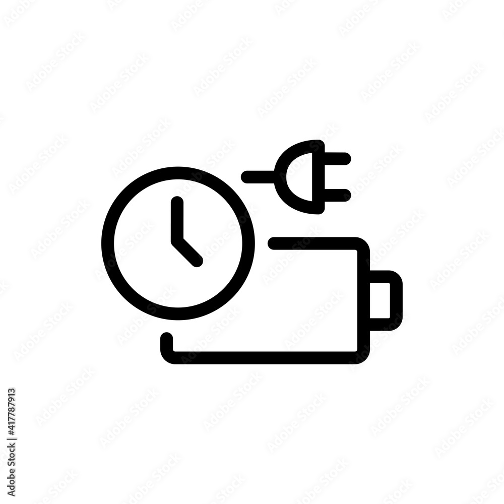 Charging time symbol. Battery and time icon vector illustration Stock Vector Adobe Stock