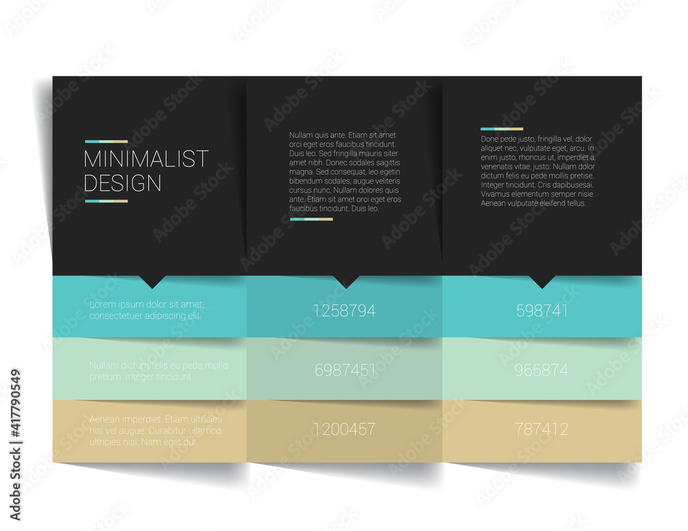 Table, step template, banner, infographic, diagram, chart, column ...