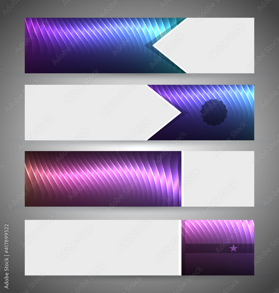Design elements presentation template. Set horizontal banners ...