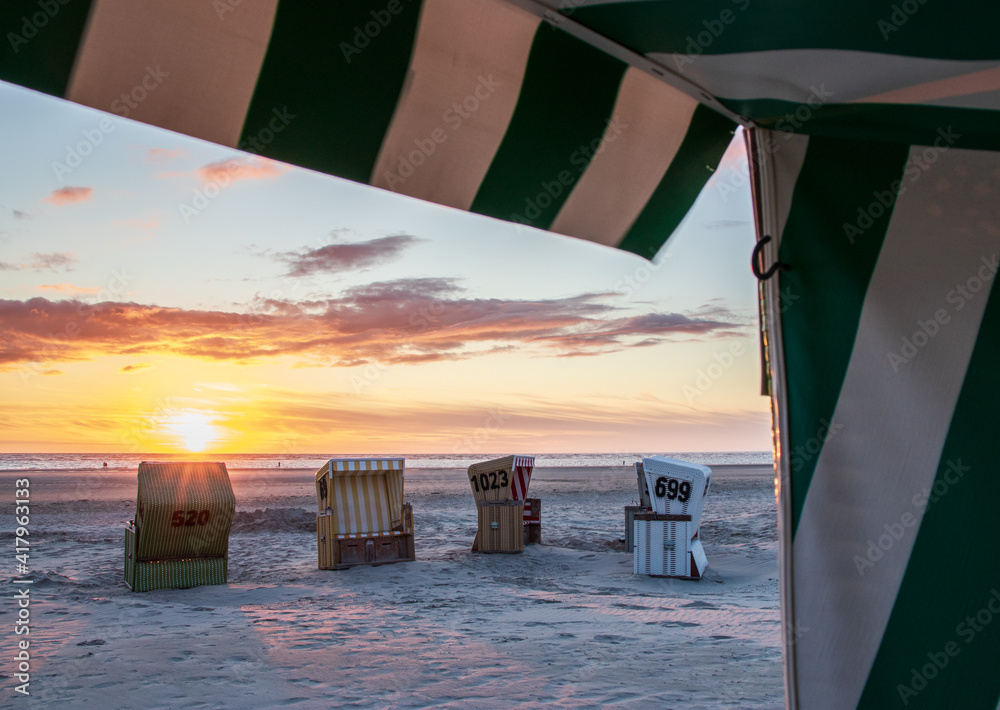 Beautiful scenery of landscape by the North Sea in northern German ...