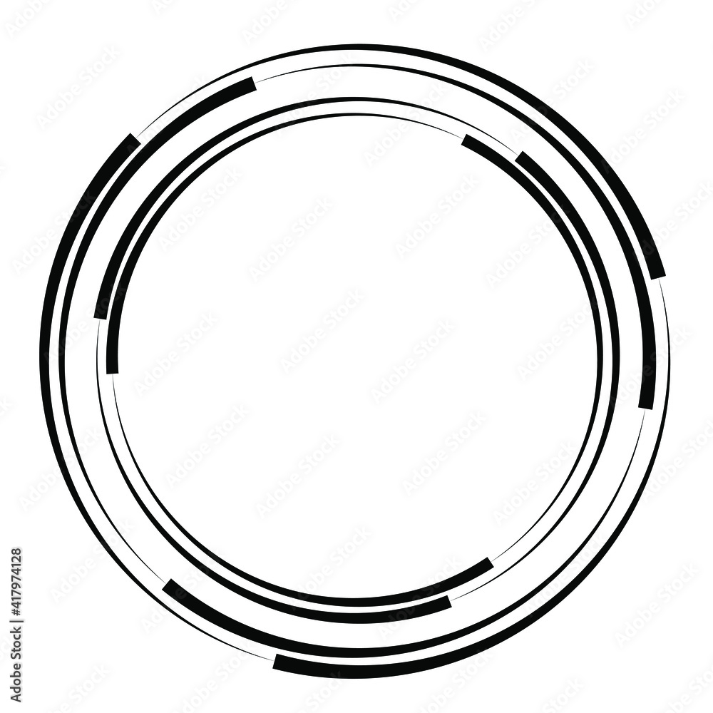 Vector black speed lines in rounded form. Geometric art. Trendy design ...