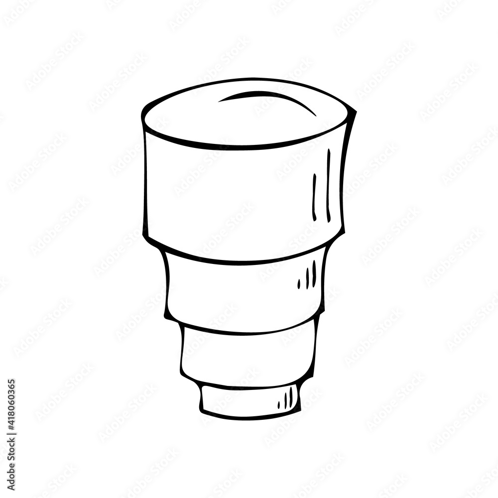 Interchangeable lens for professional photography, large. Doodle vector ...