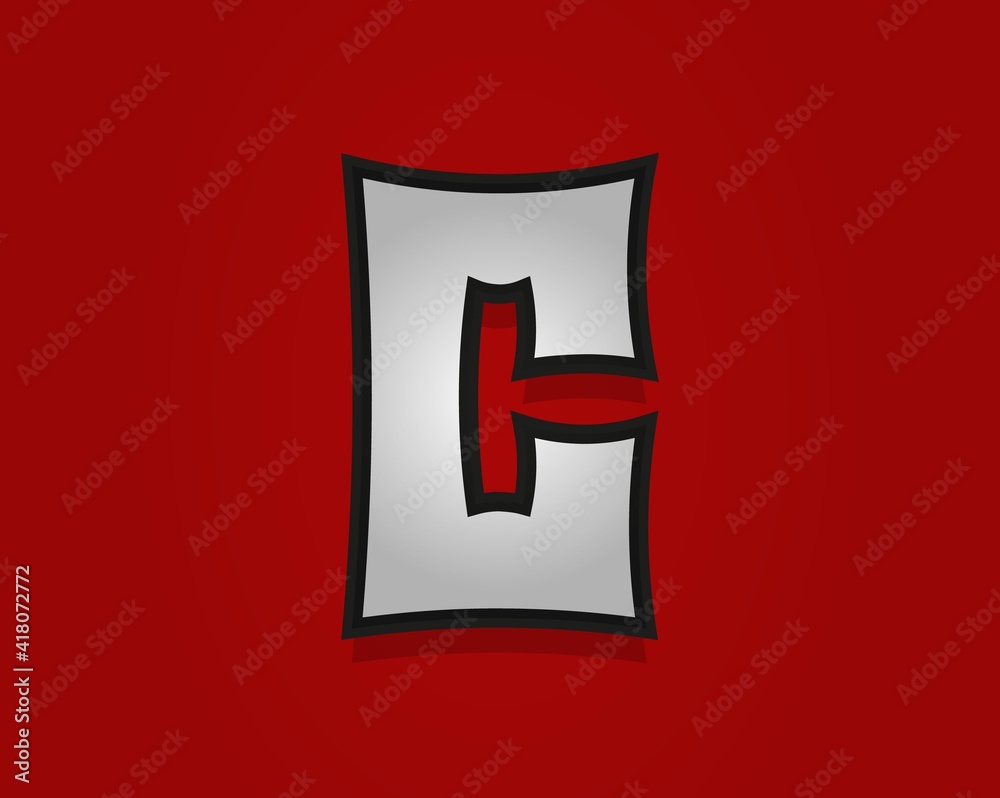 C letter Rock & Roll font. Classic, retro vintage 1970s design. Vector ...