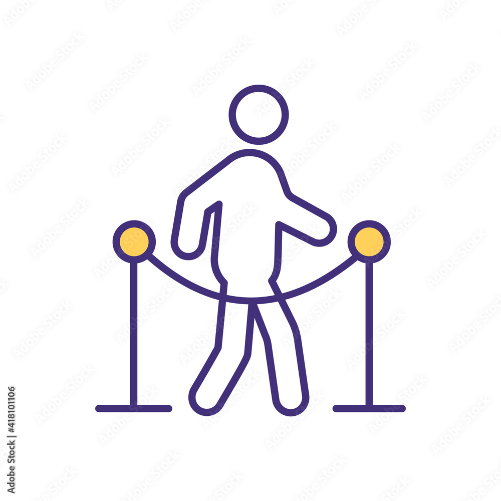 Entering restricted area RGB color icon. Special restrictive measures ...