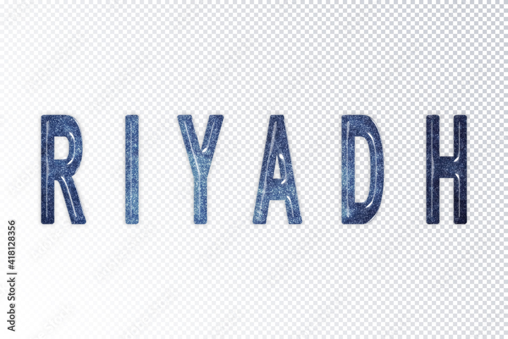 Riyadh lettering, Riyadh milky way letters, transparent background ...