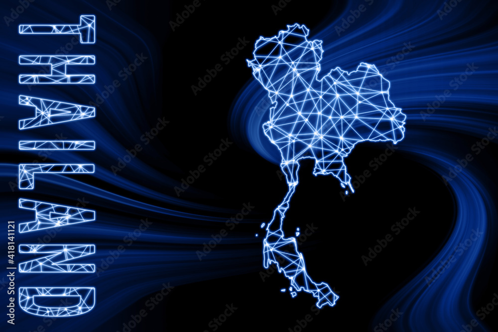 Map of Thailand, Polygonal mesh line map Stock Illustration | Adobe Stock Map of Thailand, Polygonal mesh line map Stock Illustration | Adobe Stock