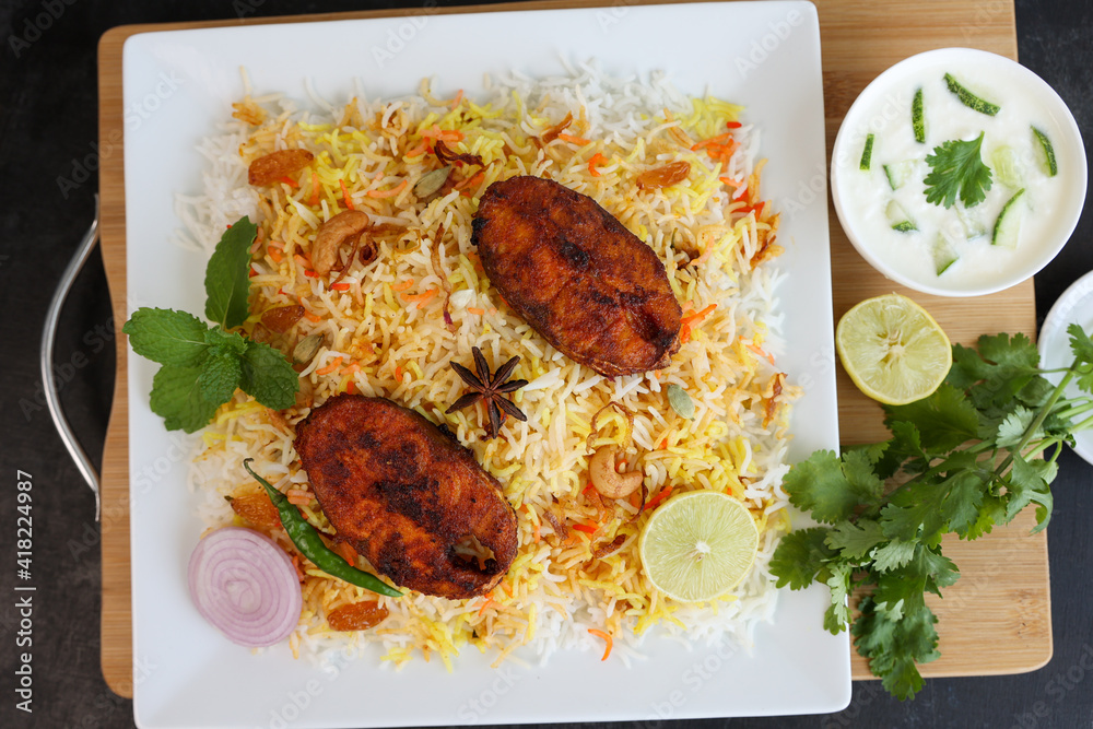 Fish biryani , Spicy and delicious Malabar biryani or Hyderabadi ...