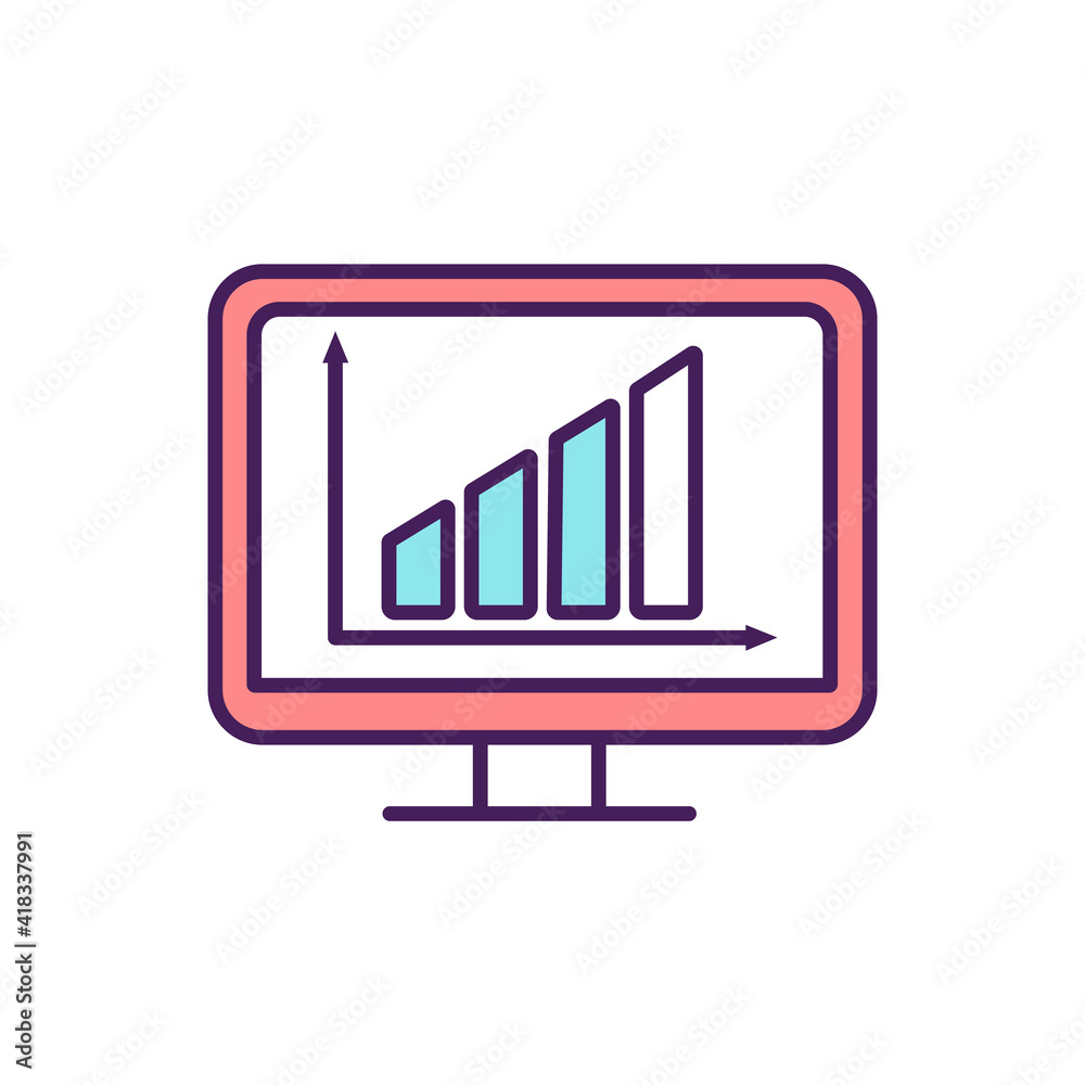 Digitalization RGB color icon. Digital technologies usage. Existing ...