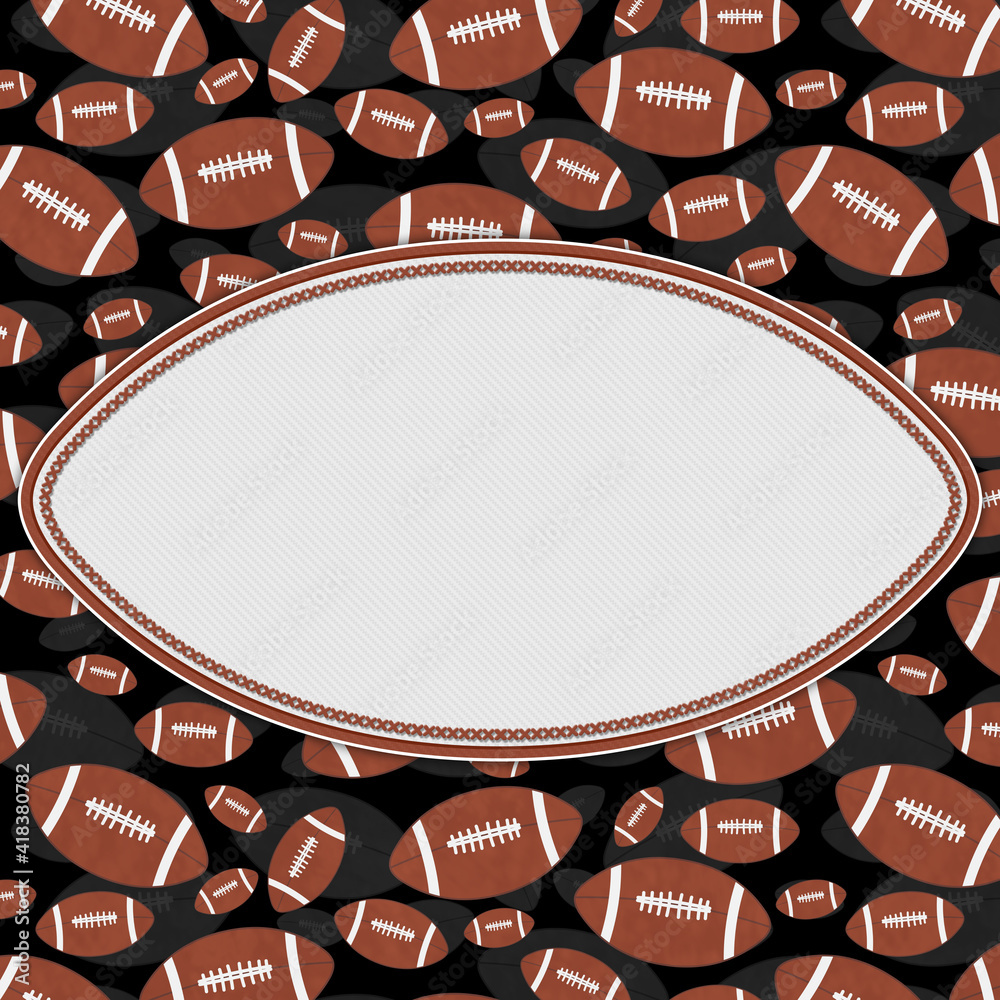 Blank frame with illustration football material pattern background ...