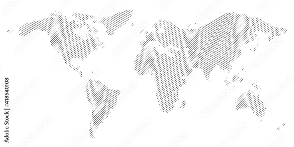 Image vectorielle Stock World map with a dynamic waves. Waves World map ...