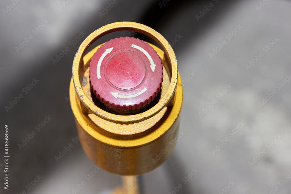 big red stop button for industrial machine tool Stock Photo | Adobe Stock