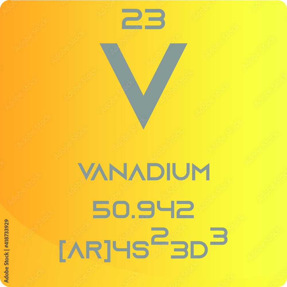 Stock-Vektorgrafik „Vanadium V Transition metal Chemical Element vector ...