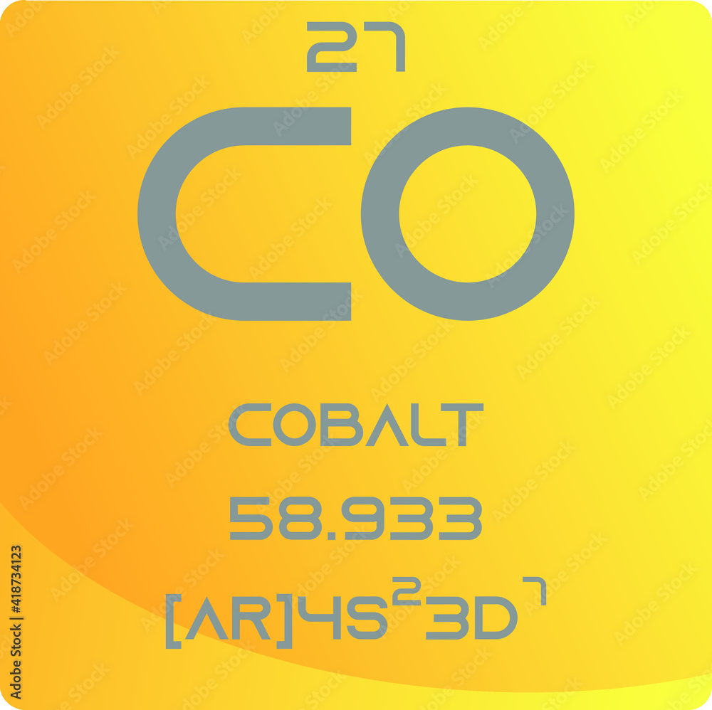 Vector de Stock Cobalt Co Transition metal Chemical Element vector ...