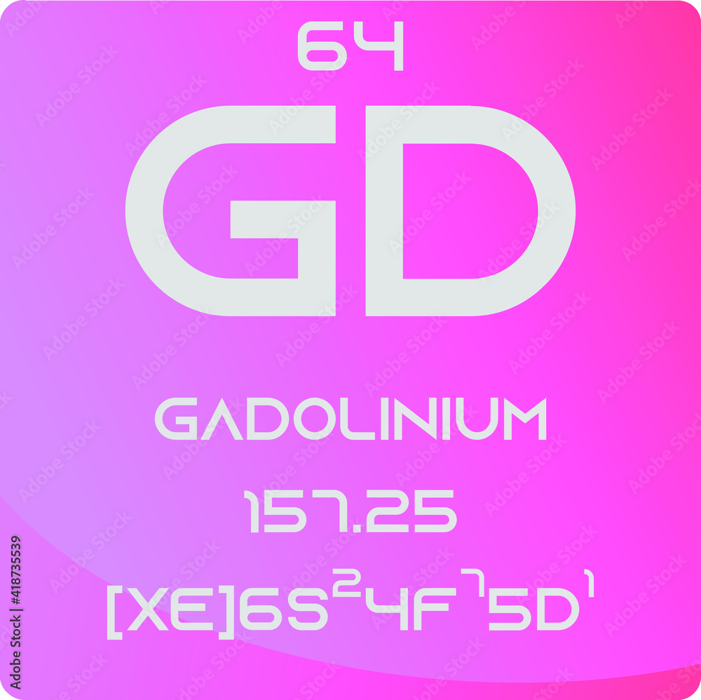 Gadolinium Gd Lanthanide Chemical Element vector illustration diagram ...