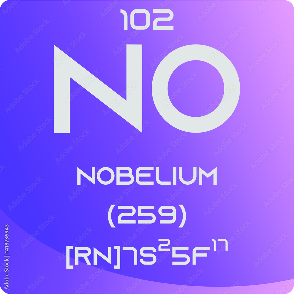 Vector de Stock Nobelium No Actinoid Chemical Element vector illustration diagram, with atomic ...