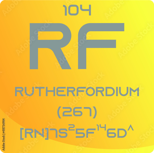 Rutherfordium Rf Transition metal Chemical Element vector illustration ...