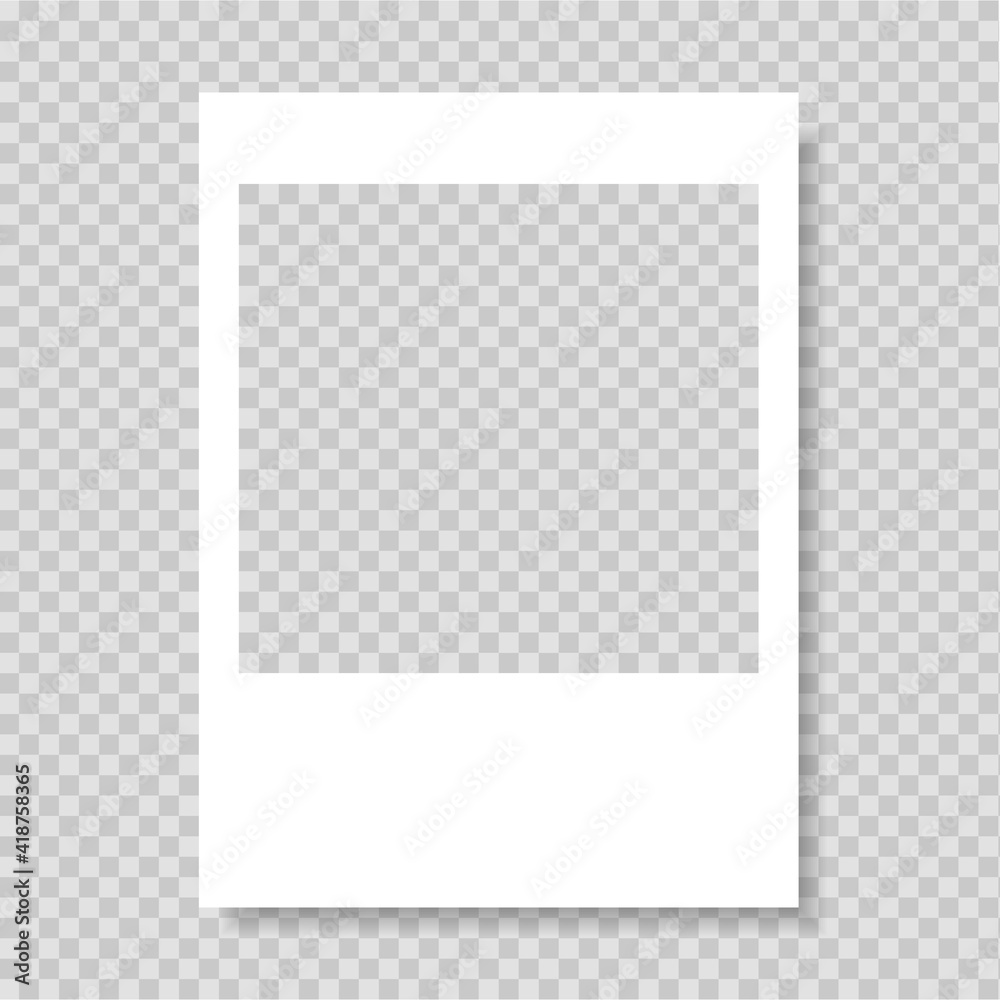 Polaroid frame, vector. Photo frame. Frame-border template. Gray color ...