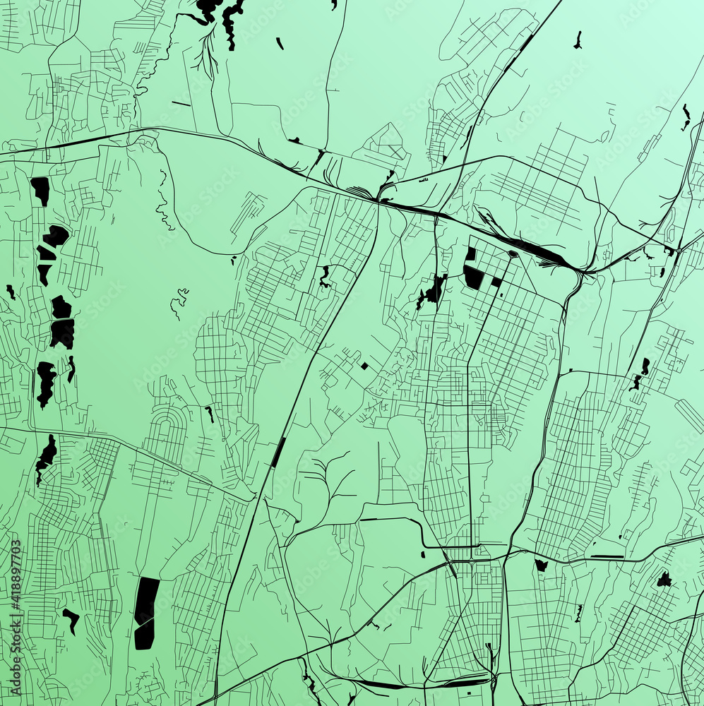 Almaty, Kazakhstan (KAZ) - Urban vector city map with parks, rail and ...