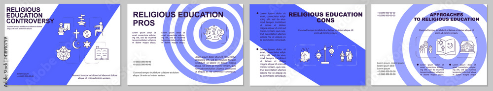 Vektor Religious education controversy brochure template. Sunday school ...