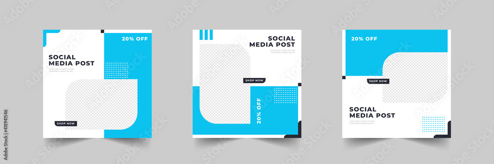 blue fashion social media post template Stock Vector | Adobe Stock