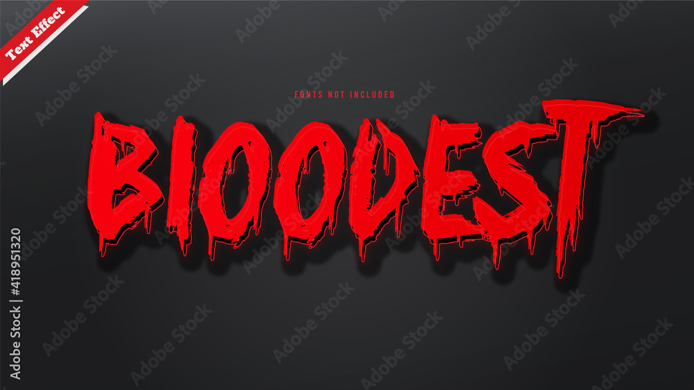 blood text effect design vector Stock Vector | Adobe Stock