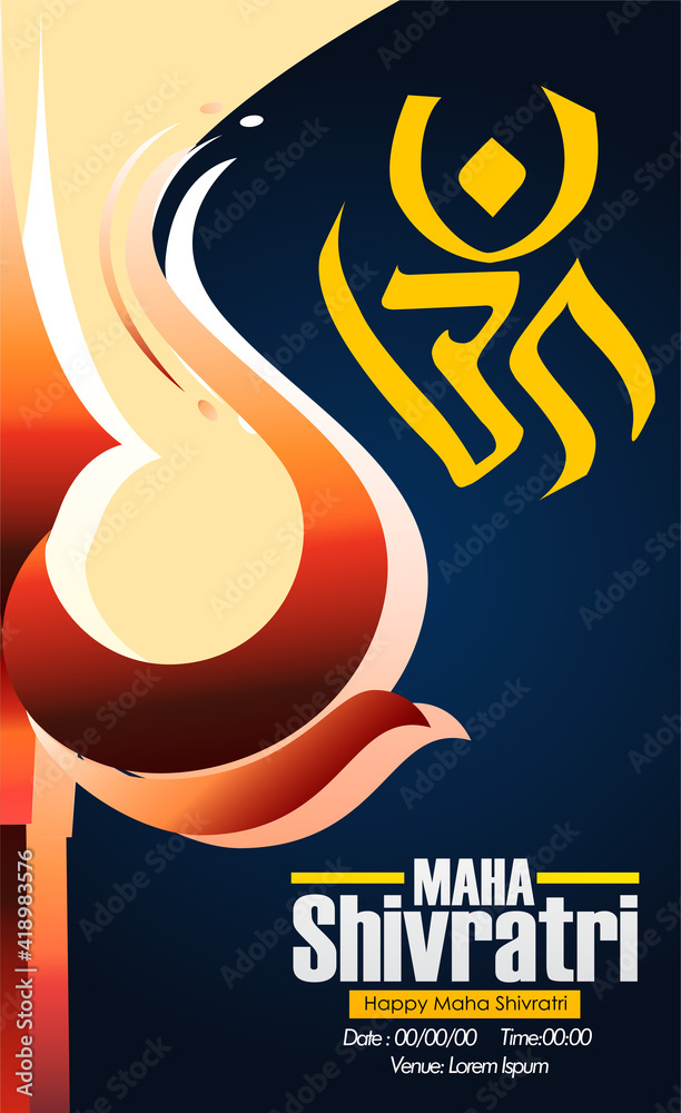 Greeting card for illustration of Lord Shiva, Indian God of Hindu for ...