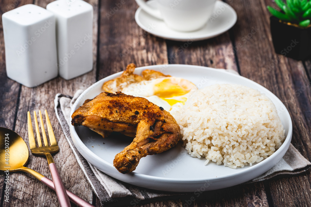 Foto de Stock Chicksilog (legs profile shot) -is a famous Filipino meal ...