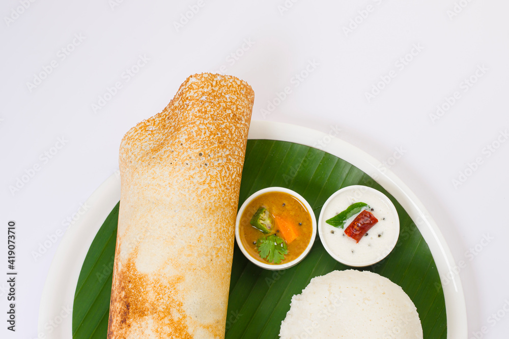 Ghee roast Dosa and Idli Stock Photo | Adobe Stock