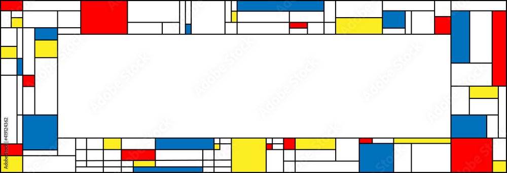 Mondrian-style grid frame. landscape, vector illustration, colorful ...