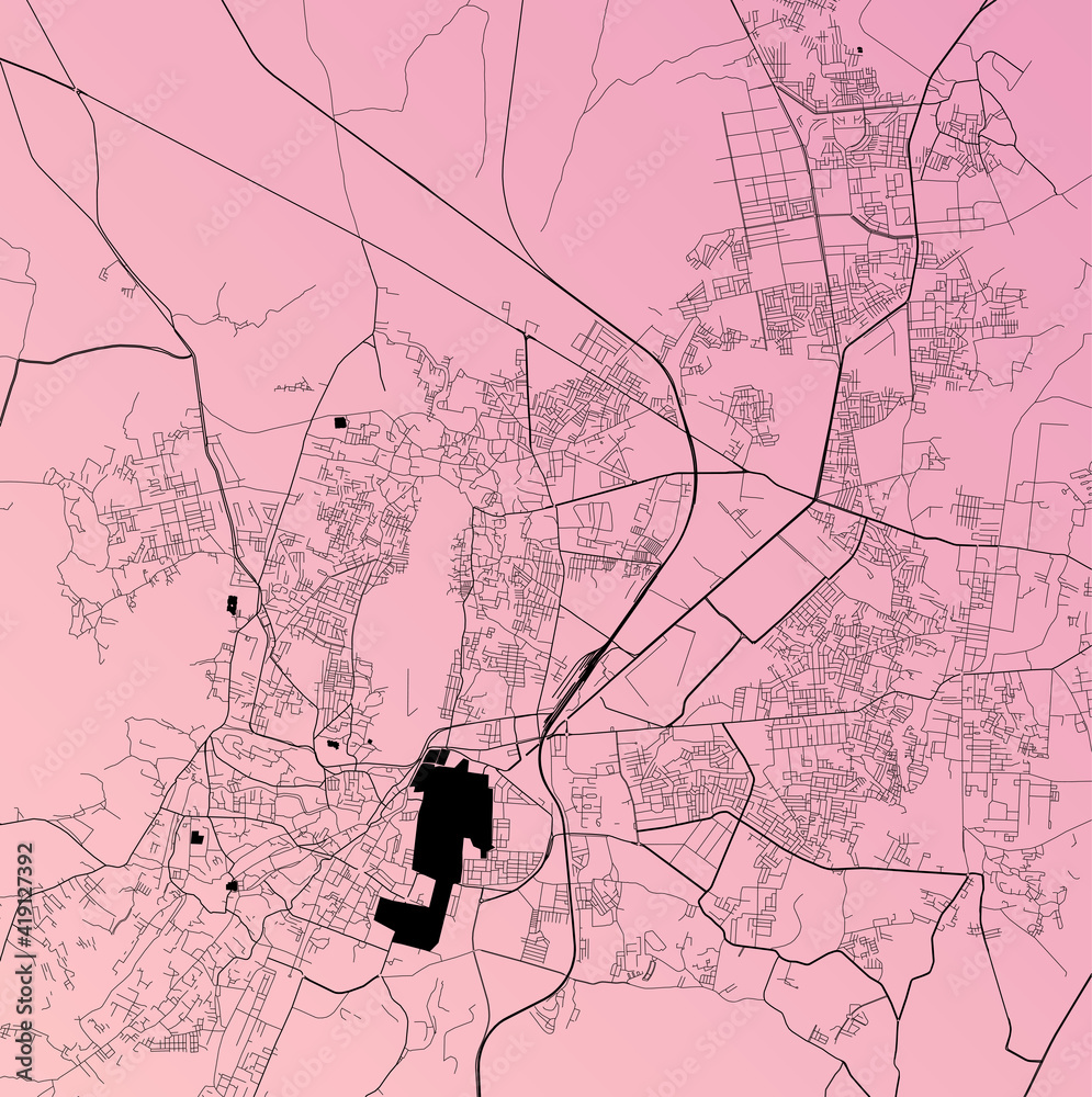 Gwalior, Madhya Pradesh, India (IND) - Urban vector city map with parks ...