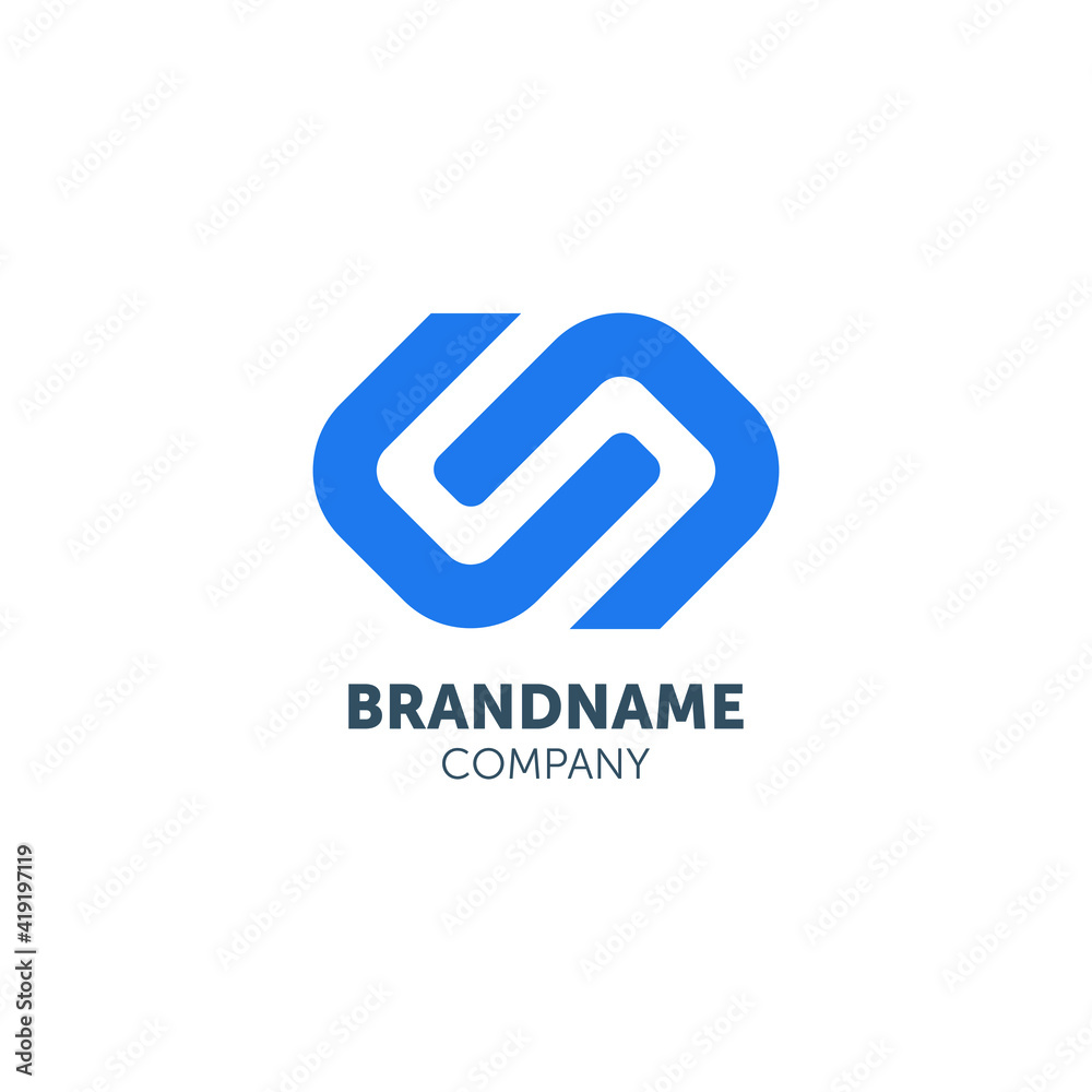 chain logo design with geometry Stock Vector | Adobe Stock