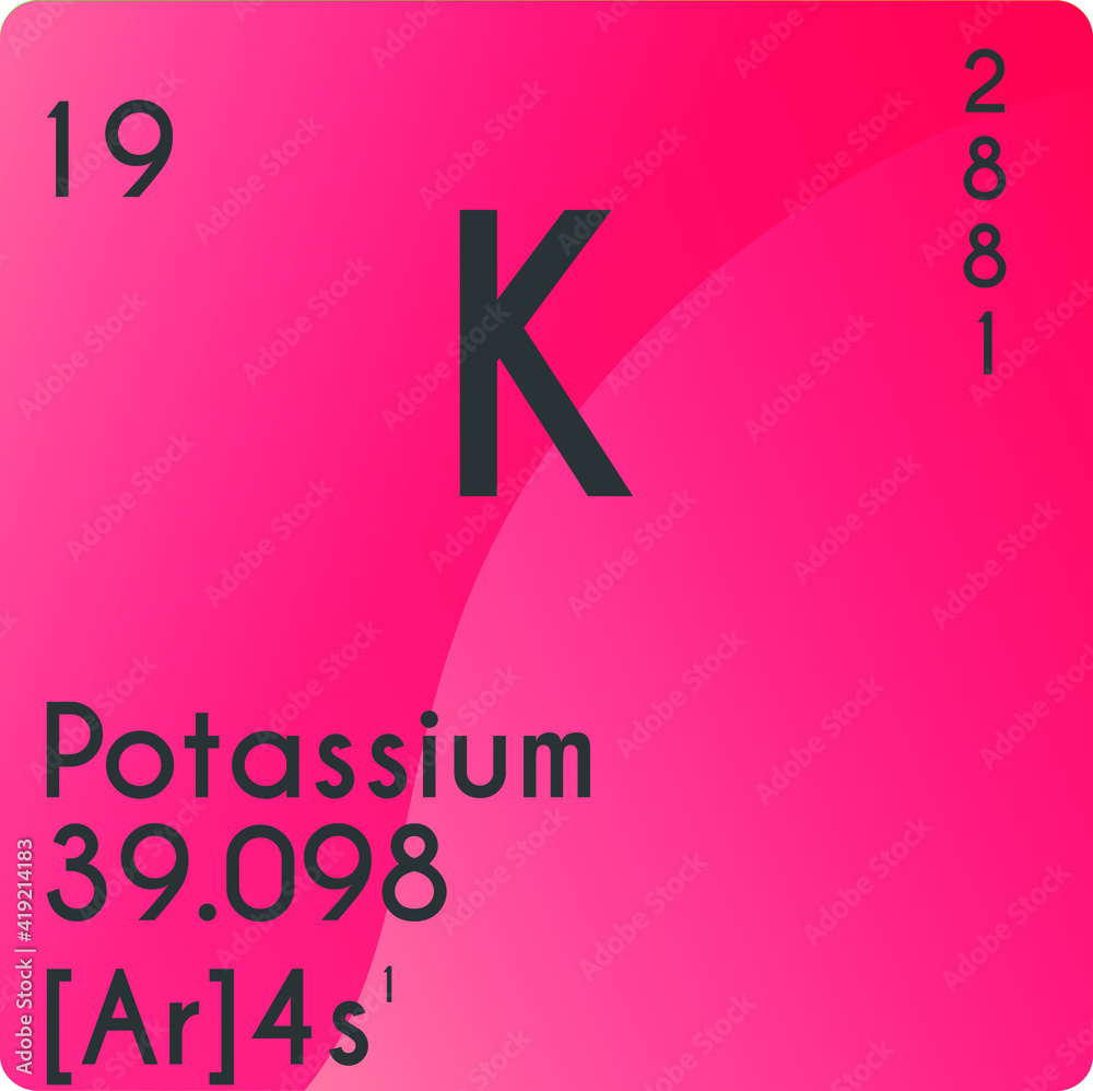 Potassium K Alkali metal Chemical Element vector illustration diagram ...