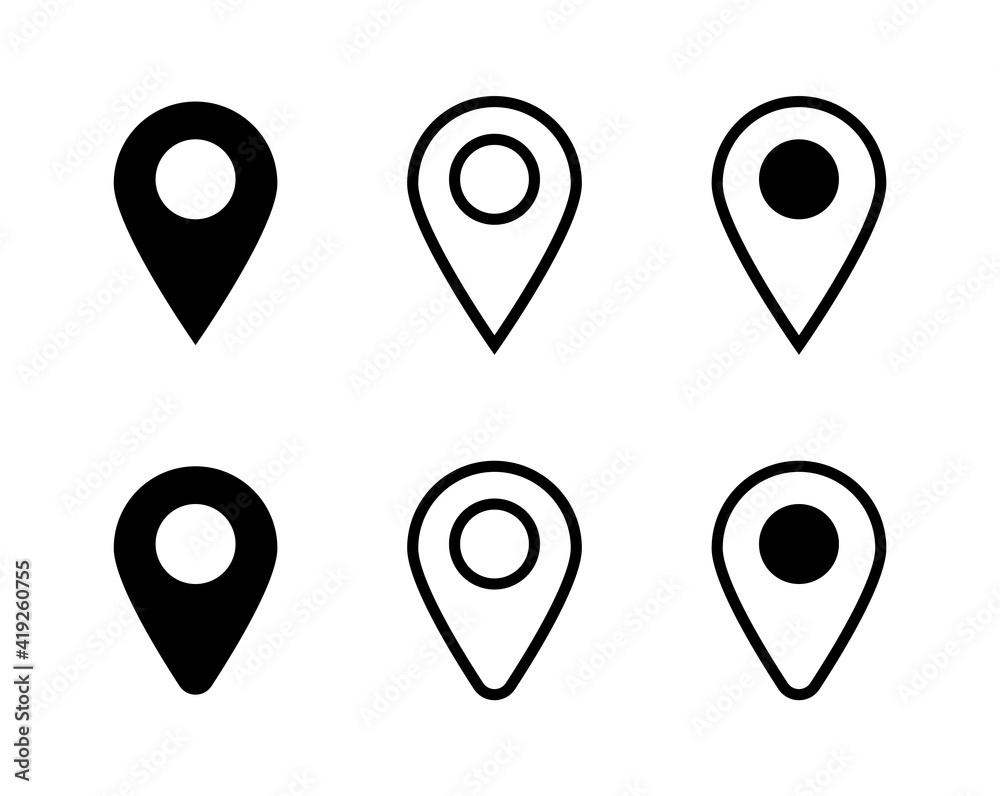Location Marker Pin Vector. Location Map Pin Tags and Markers Icon and ...
