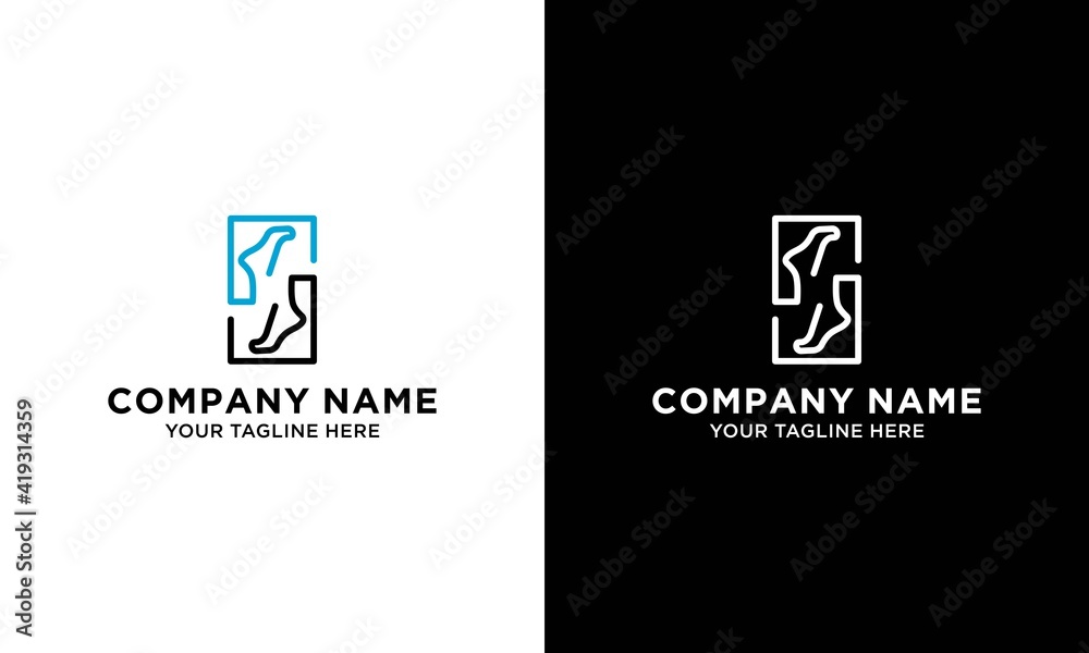 Vector de Stock human foot shaped Letter S logo icon design template ...