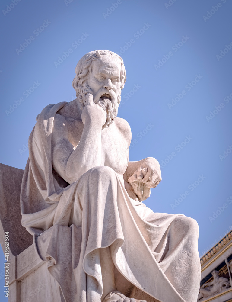 Socrates the ancient Greek philosopher and thinker white marble statue ...
