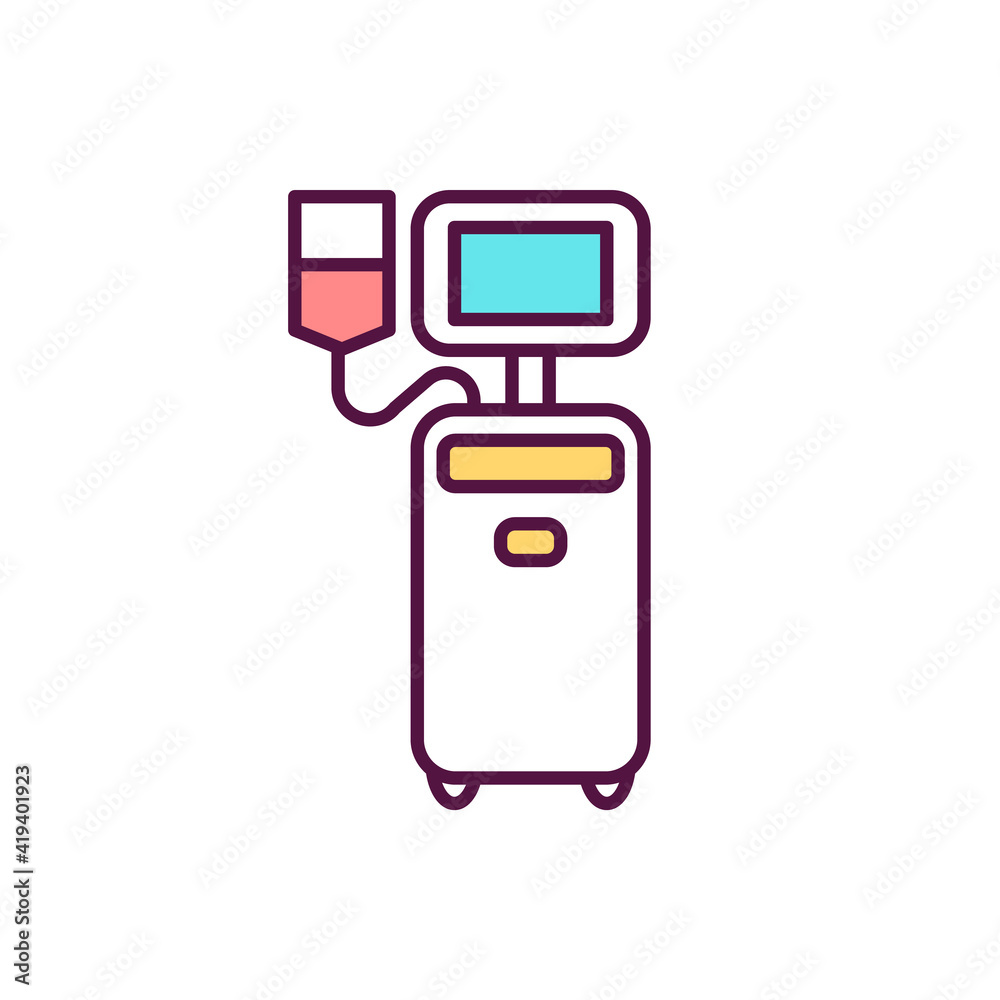 Vector de Stock Platelet donation RGB color icon. Blood separation in ...