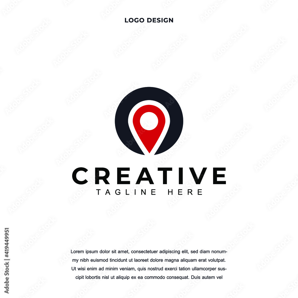 Creative pin location icon logo design vector illustration. pin ...