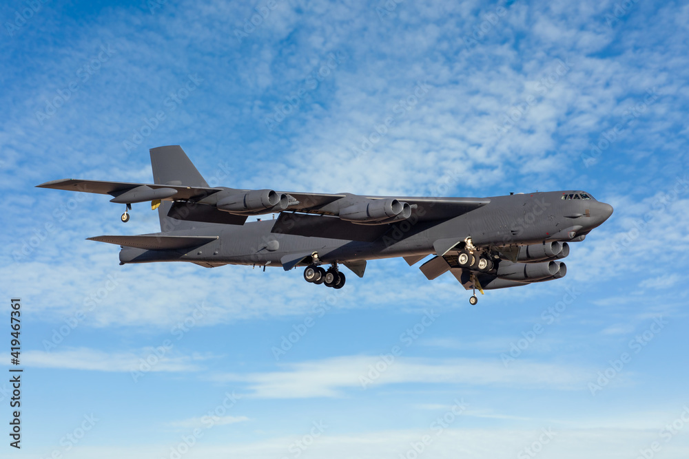 B52 Bomber. United States Air Force (USAF) B-52 heavy bomber with ...