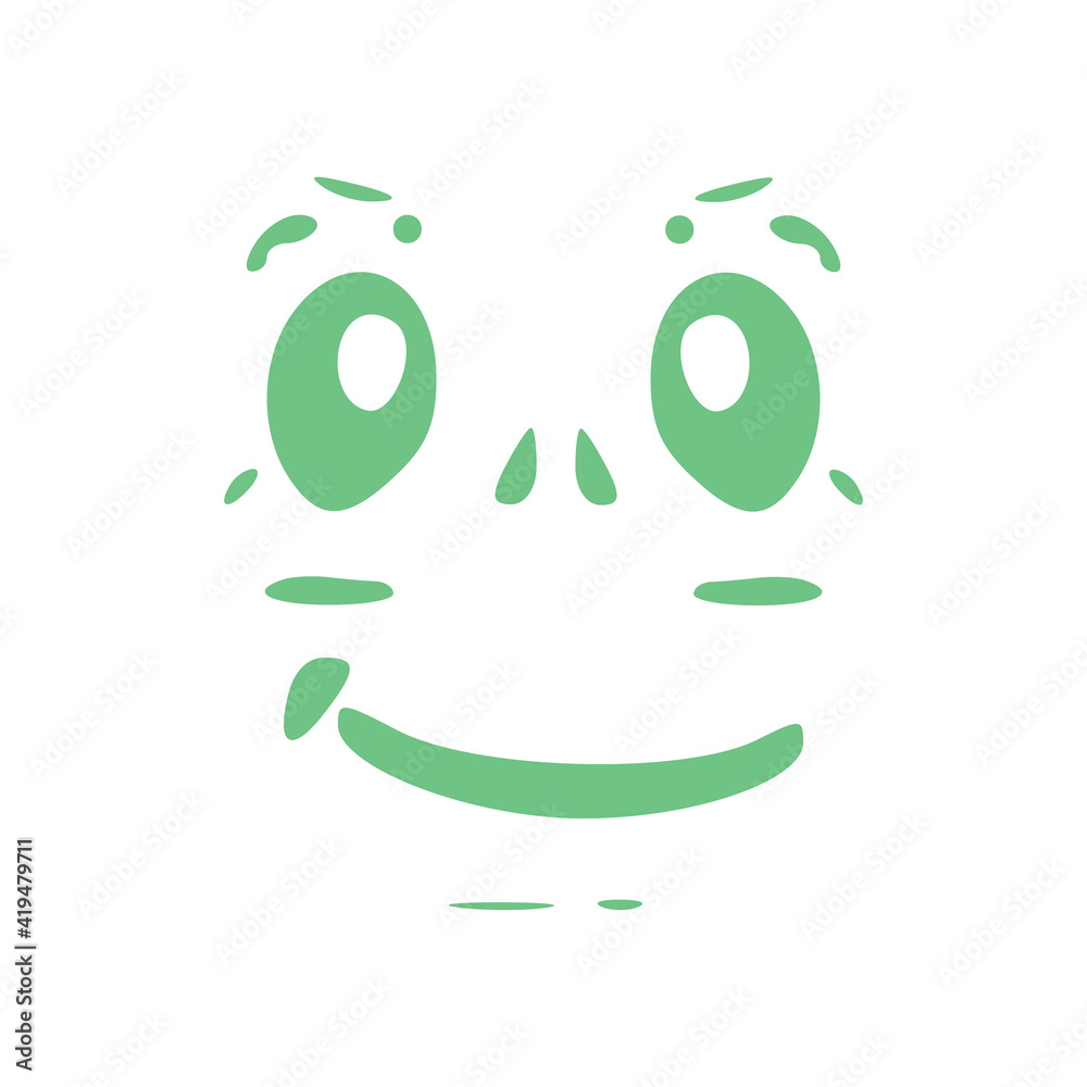 Graffiti emoticon. Smiling face painted spray paint. Vector ...
